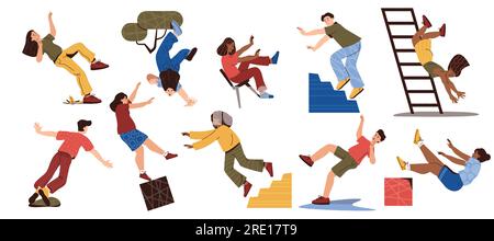 Slipping and falling isolated cartoon vector illustration. A kid ...