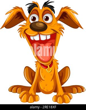 Cute playful crazy dog cartoon illustration Stock Vector Image & Art ...
