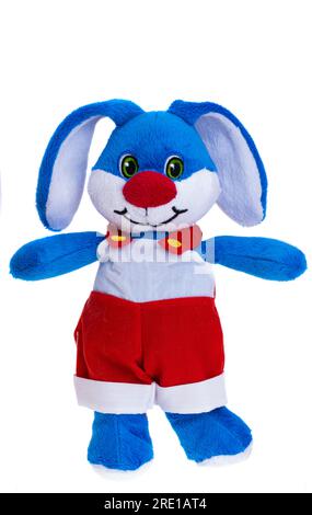 soft toy hare isolated on white background Stock Photo - Alamy
