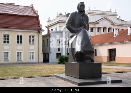 Monument to Maironis in Kaunas. Maironis was a Roman Catholic priest ...