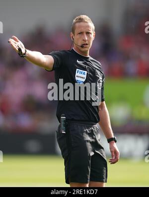John Brooks, referee during the Premier League match at the London ...