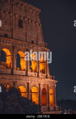 Colosseum Rome interior view at night on black sky Stock Photo - Alamy