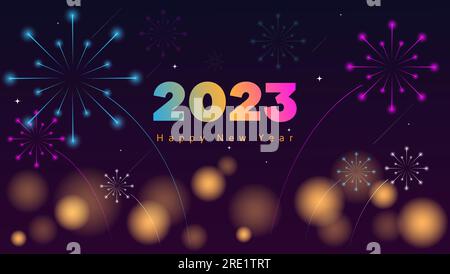 2025 Happy New Year colorful facet typography logo design. 2025 new year celebration number icon ...