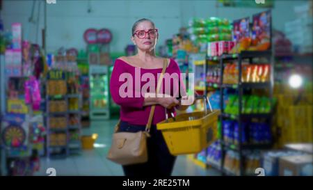Female Shopper Coping with Economic Difficulties in Supermarket ...