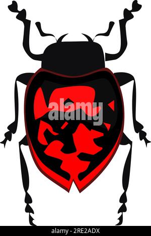 Firebug, Pyrrhocoris apterus. Vector illustration. Isolated on white ...