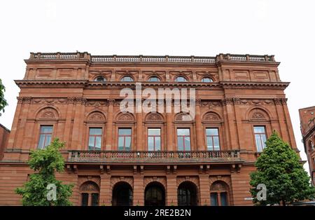 Red sandstone facade of Belfast Central Library Stock Photo - Alamy