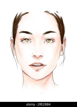 Makeup chart Style Guide. Various face look types template. Infographic ...