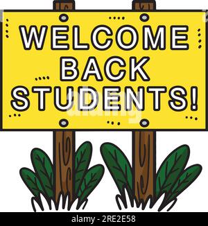 Welcome Back Students Cartoon Colored Clipart Stock Vector Image & Art ...