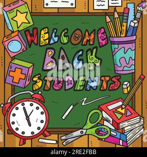 Welcome Back Students Cartoon Colored Clipart Stock Vector Image & Art ...