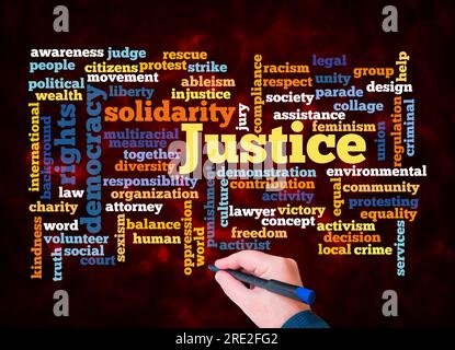 Word Cloud with JUSTICE concept create with text only Stock Photo - Alamy