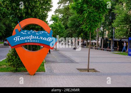 Kazakhstan, Almaty. Panfilov Promenade, a Pedestrian Walkway Stock ...