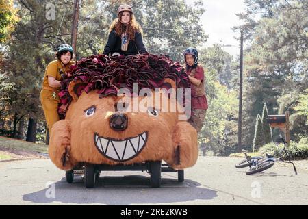 THE SLUMBER PARTY, from left: Emmy Liu-Wang, Valentina Herrera, Darby ...