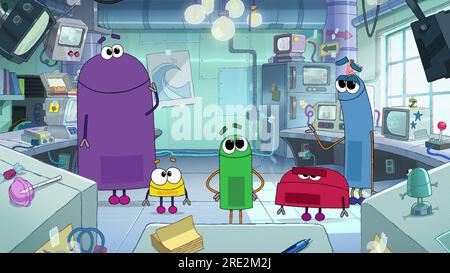 STORYBOTS: ANSWER TIME, from left: Bang (voice: Fred Tatasciore), Boop ...