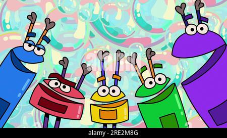 STORYBOTS: ANSWER TIME, from left: Bang (voice: Fred Tatasciore), Boop ...