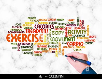 Word Cloud with EXERCISE concept create with text only Stock Photo - Alamy