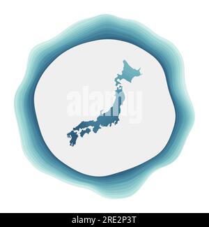 Japan round stamp. Round logo with country map and title. Stylish ...