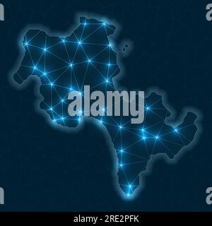 Network map of Koh Rong. Island digital connections map. Technology ...