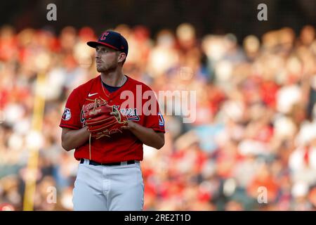 Cleveland Guardians pitcher Tanner Bibee throws against the Minnesota ...