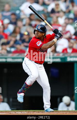 Cleveland Guardians third baseman Jose Ramirez (11) in a defensive ...