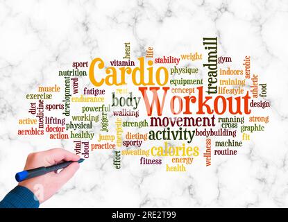 Word Cloud with CARDIO WORKOUT concept create with text only Stock ...