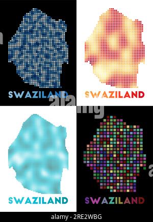 Swaziland map. Map of Swaziland in dotted style. Borders of the country ...