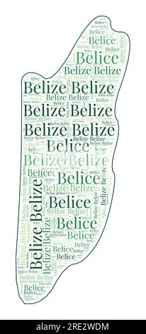 Belize map in modern style with flag of Belize on left side. Vector ...
