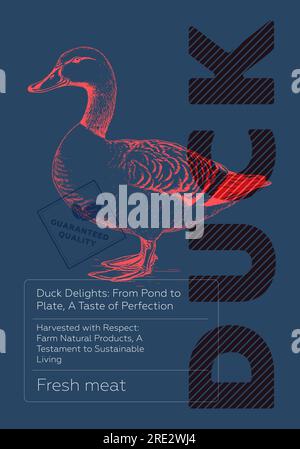 Poultry shop poster. Vintage sketch chicken on colored background ...