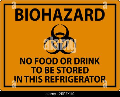 Biohazard Sign No Food Or Drink To Be Stored In This Refrigerator Stock ...