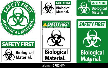Safety First Label Biological Material Sign Stock Vector Image & Art ...