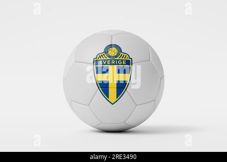 LONDON, UK - July 2023: sweden national football team logo badge on a ...