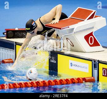 FUKUOKA - Janna van Kooten before the 200 free women during the third ...
