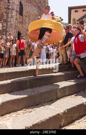 The Dance of the Stilts. Danzadores de Anguiano. Anguiano village. La ...
