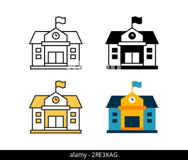 library building glyph icon vector illustration Stock Vector Image ...