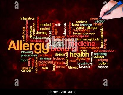 Word Cloud with ALLERGY concept create with text only Stock Photo - Alamy