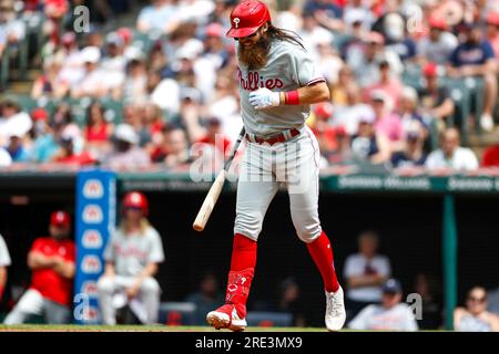 Philadelphia Phillies' Brandon Marsh reacts after a home run during a ...