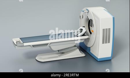 Generic, brandless MRI scanner isolated on white background. 3D ...