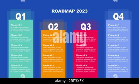 Blue modular geometric roadmap with colorful rhombuses. Timeline ...