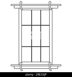 Rectangular window outline for house isolated on white background ...