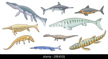 Illustration of cartoon ichthyosaurus dinosaur fossil Stock Vector ...