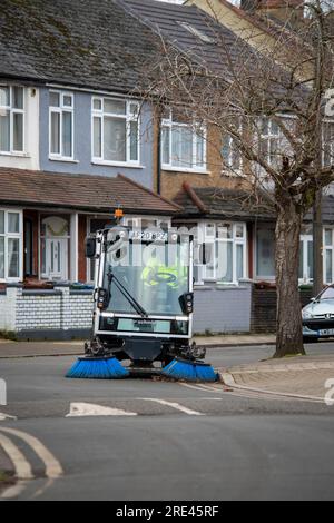Electric road sweeper from manufacturer Aebi Schmidt in Harrow streets ...