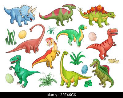 Cute dilophosaurus dinosaur cartoon isolated on white background Stock Vector Image & Art - Alamy