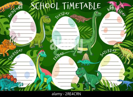 School timetable with dinosaurs Stock Vector Image & Art - Alamy