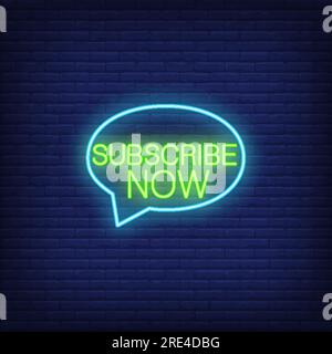 Subscribe now neon sign Stock Vector Image & Art - Alamy