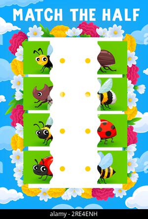 Cute beetle insect characters on the ground with leaves Vector Stock ...