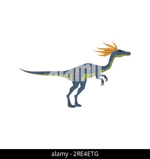 Cartoon Compsognathus dinosaur character. Jurassic period beast ...