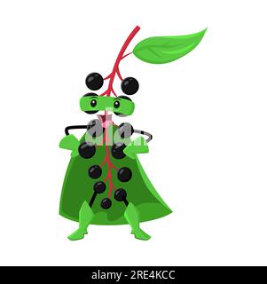 Cartoon cherry berry superhero or defender characters. Vector merry ...