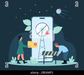 No signal warning message, lost or bad internet connection problem ...