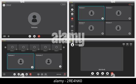 Zoom Interface Mockup. Video Call Interface Vector Illustration ...