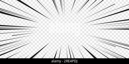Manga transparent background. Comic motion, explosion or fast moving ...