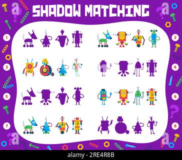 Shadow matching activity for children. Space technics. Cute funny ...
